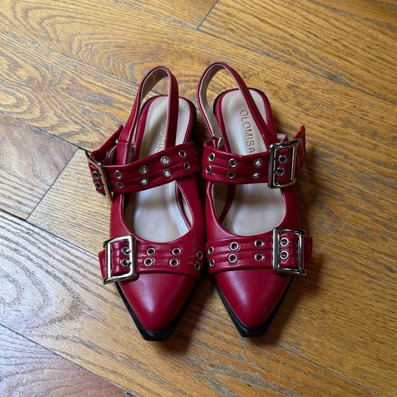 Shoes | Red Womens Slingback Shoes | Poshmark